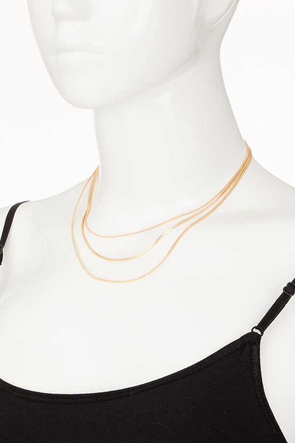 Dainty Layered Herringbone Chain Necklace Set - Southern Trends